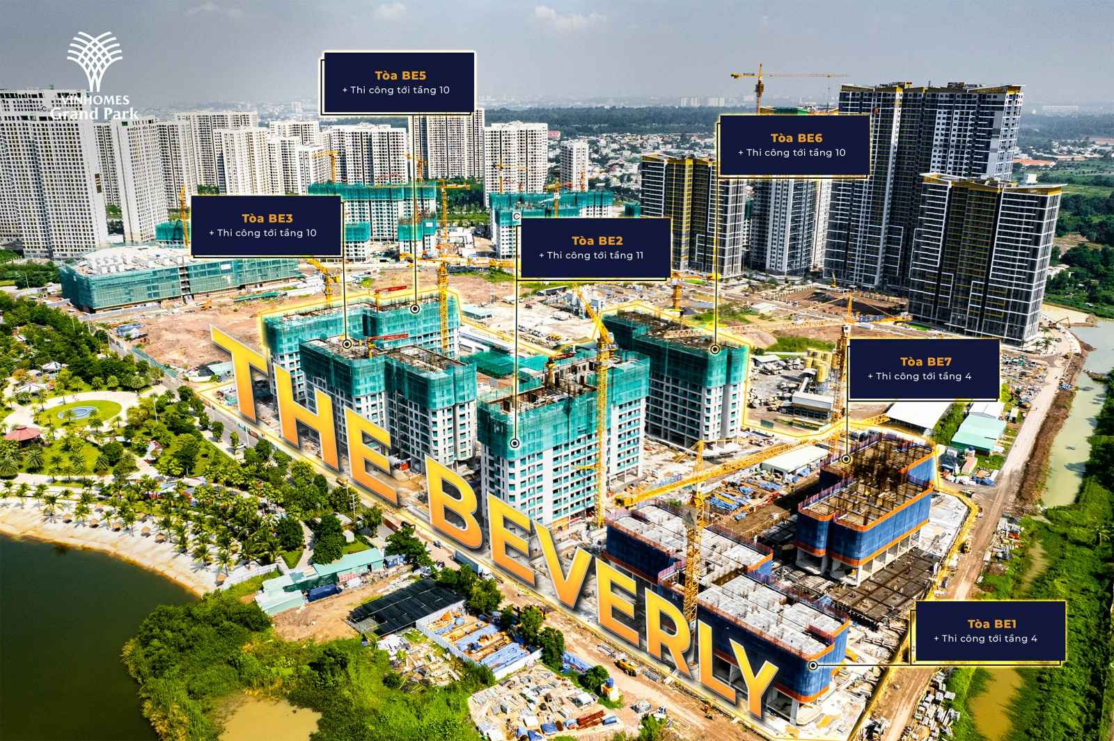 Tiến độ xây dựng thực tế phân khu The Beverly và The Beverly Solari ...